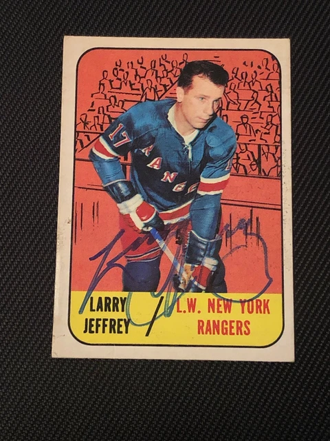 CARTE AUTOGRAPHE SIGNÉE Larry Jeffrey 1967-68 Topps #21 New York ...