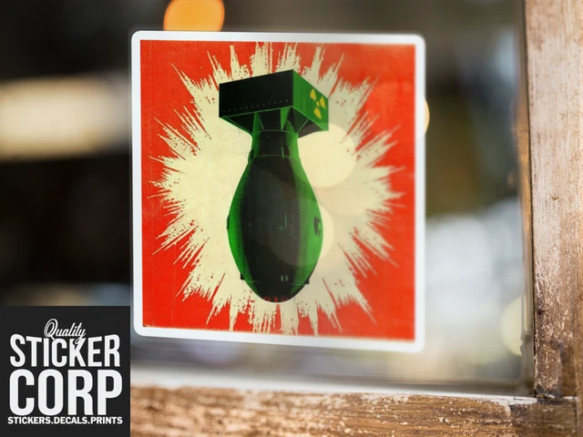 VINTAGE A-BOMB RETRO Style War WW2 Propaganda Sticker $3.75 - PicClick