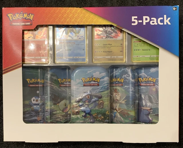 POKÉMON 5 PACK Mini Tins, Sinnoh Stars plus 4 Promo Cards Factory ...