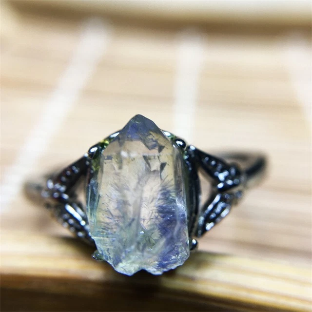 8.4CT 100%NATURAL BLUE Rare Dumortierite Quartz Rutilated Adjustable ...