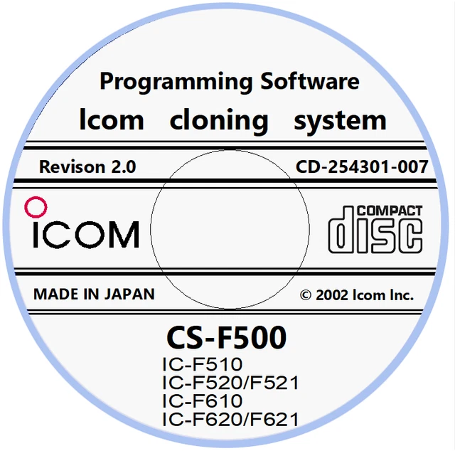 ICOM CS-F500 REV. Software di programmazione 2.0 per IC-F510/F520/F521 ...