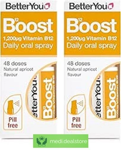 Betteryou Boost Vitamin B12 Daily Oral Spray Helps Reduce Fatigue 2 Pk 3408