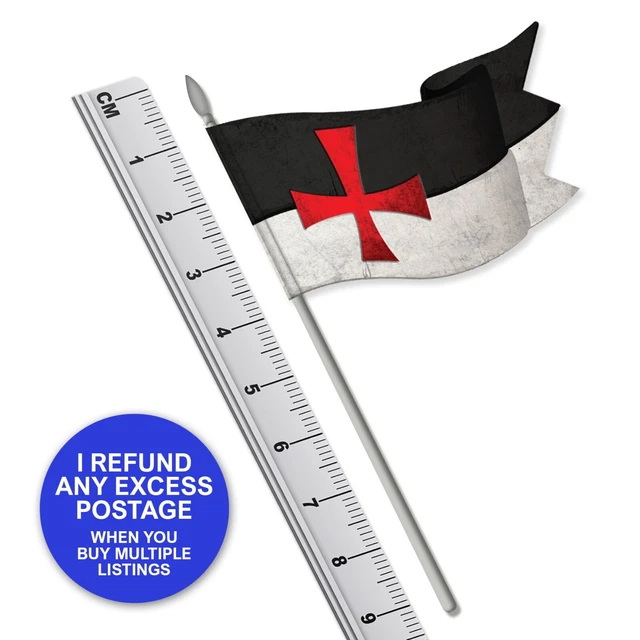 MEDIEVAL KNIGHTS TEMPLAR Pageantry Flag (Vinyl) 1:32 Scale Britains ...