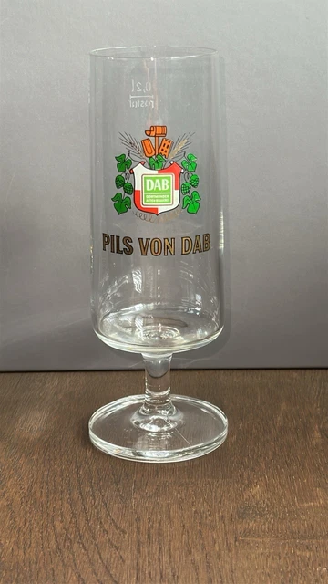 PILS VON DAB 1960s DAB Germany Lager Beer Glass Vintage Retro ...