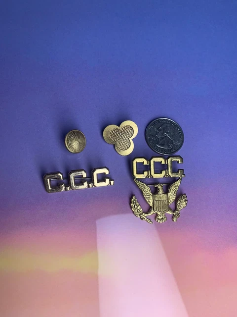 1930S CCC OFFICER'S Hat Badge - Civilian Conservation Corps - Lot Of 4 ...