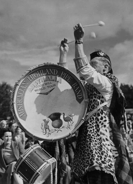 1951 DRUMMER JACK Boland Of The Australian Pipe Band At Braemar Old ...