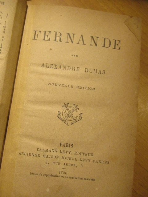 LIVRES ANCIENS – 1890 – Alexandre Dumas – Fernande EUR 10,00 - PicClick FR