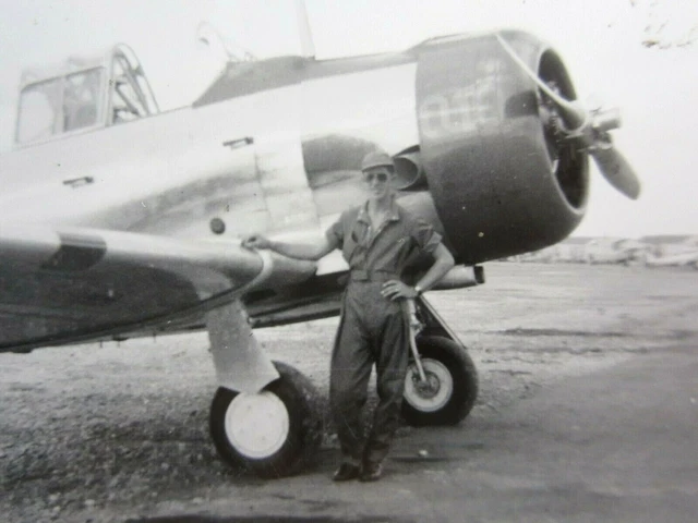 WWII US ARMY Air Corps Pilot North American AT-6 Texan Trainer Photo ...