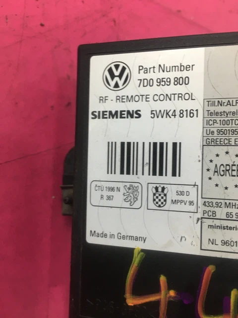 VOLKSWAGEN TRANSPORTER T4 comfort control module vw 7d0959800b £57.99 ...