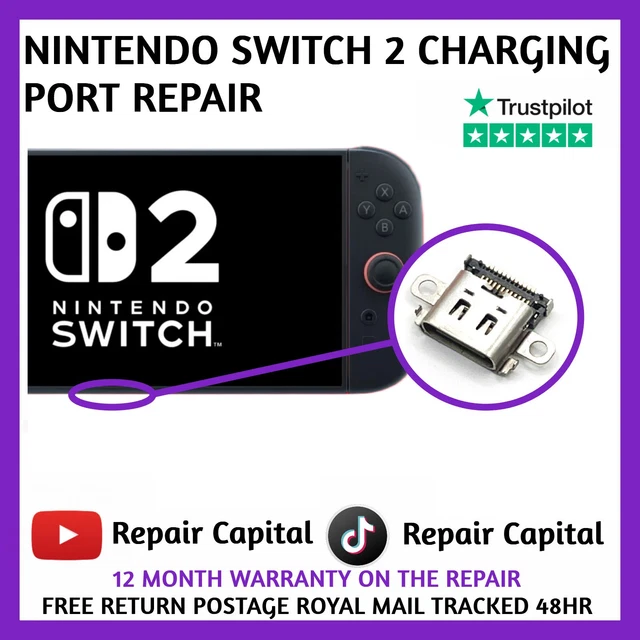 NINTENDO SWITCH 2 Charging Port Connector Repair Replacement Service UK ...