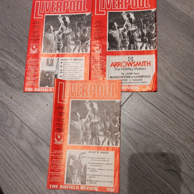 3 X LIVERPOOL fc football programmes 1978 £5.00 - PicClick UK