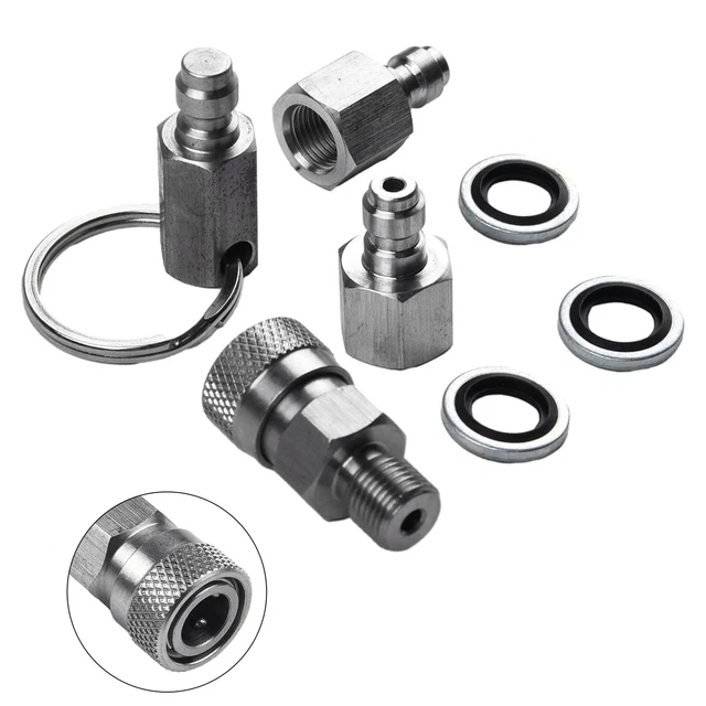 STAINLESS-STEEL PCP FILLED Quick Connect Fitting Plug Adapter 1/8 BSPP ...