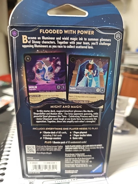 RAVENSBURGER DISNEY LORCANA Rise Of The Floodborn Starter Deck Amethyst ...