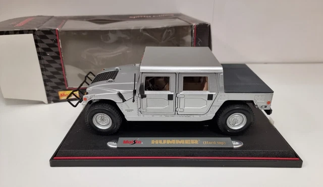 MAISTO DIECAST - Hummer Humvee H1 Hard Top In Silver - Boxed - 1:18 $50 ...