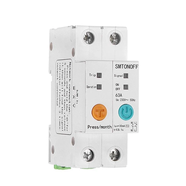 SINGLE PHASE WI-FI Smart Energy Meter KWH Measurement Monitoring Cable ...