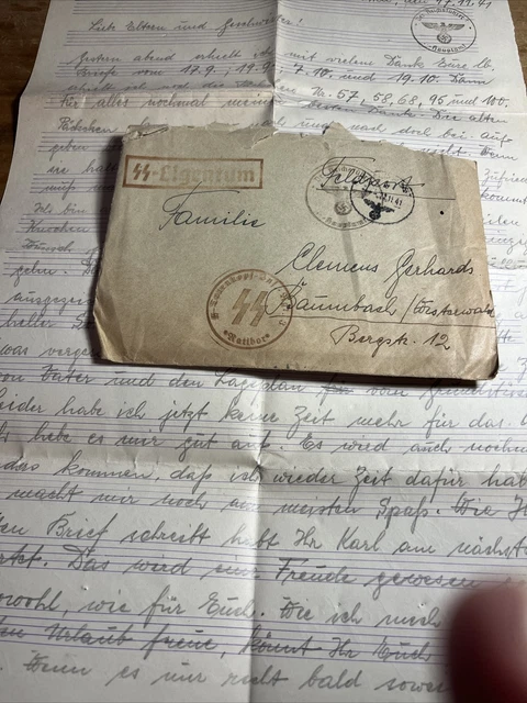 RARE WW2 GERMAN Feldpost Letter from Soldier or family Luftwaffe Z $9. ...