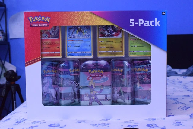 NEW POKÉMON 5 Pack Mini Tins, Galar Power plus 4 Promo Cards. $58.00 ...