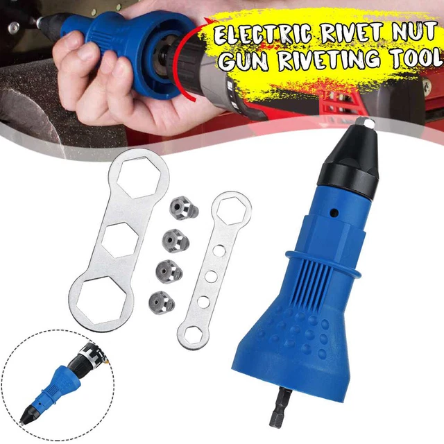 POP RIVET GUN Attachment Drill Adapter Riveting Nuts Riveter Insert ...