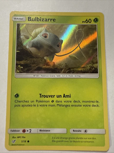 CARTE POKEMON BULBIZARRE 1/18 Holo Détective Pikachu Soleil et Lune SL ...