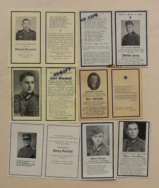 WW2 GERMAN DEATH Cards Sterbebild ~ Group LOT #2 Various £20.42 ...