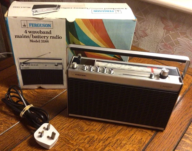 RARE 1970’S FERGUSON 4 Waveband Mains Battery Transistor Radio Model ...