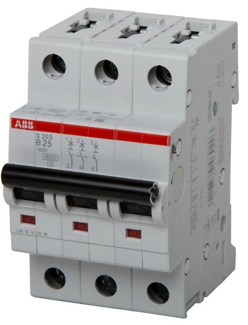 INTERRUPTEUR ABB S203-B25 LS B25/6kA fusible automatique interrupteur de protection de ligne 25A ...
