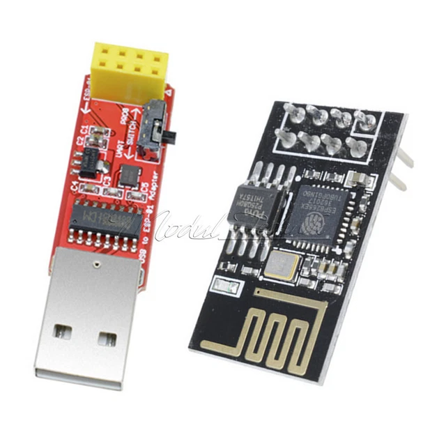 USB TO ESP8266 ESP-01S Serial WIFI Wireless Module Adapter Breakout ...