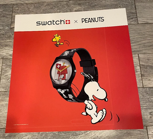 PEANUTS GANG SWATCH Watch NYC Subway POSTER Snoopy and Woodstock #2 £49.62 - PicClick UK