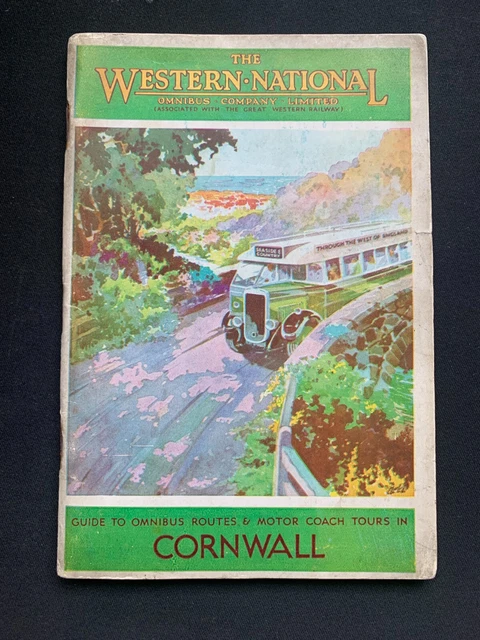 1930S WESTERN NATIONAL Cornwall Kernow Omnibus Bus Coach Timetable ...