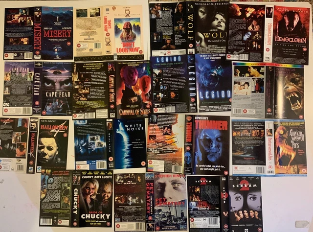 HORROR BUNDLE VHS Video Tape Sleeves /covers, Including Promotional ...