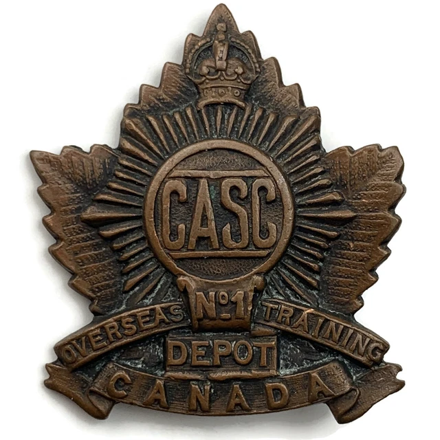 WW1 CASC 1ST Depot Battalion Canadian Army Service Corps CEF Cap ...
