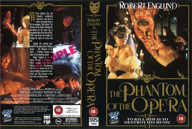 PHANTOM OF THE Opera (5) / Uk Sample Video Sleeve / Castle Video Label / Englund £3.99 - PicClick UK