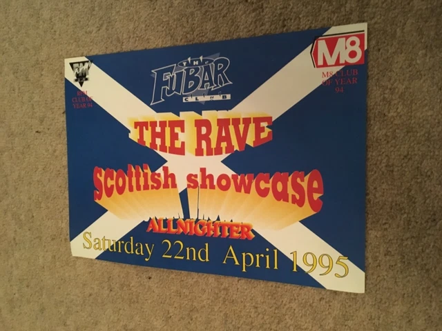 THE RAVE SCOTTISH Showcase @ The Fubar Club 22 April 1995 Rave Flyer ...