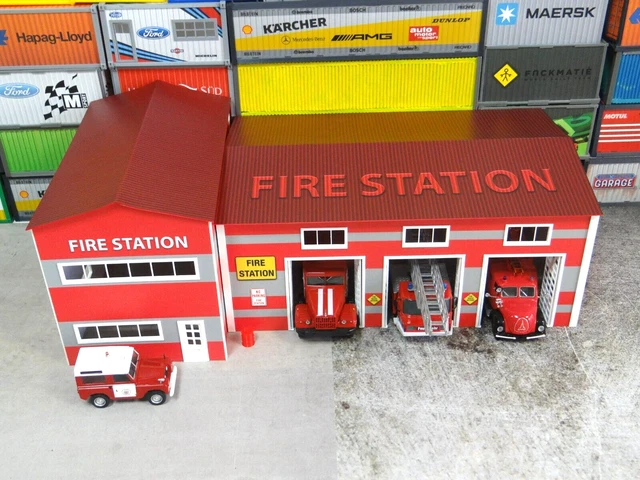 FIRE STATION BUILDING. Scale 1:43. Fire department. Diorama model kit £ ...