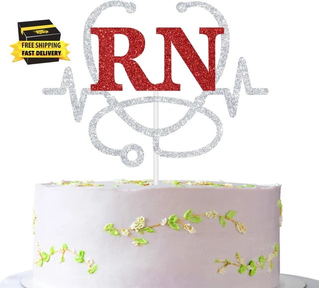 CONGRATS RN GRAD Cake Topper, Future Nurse BSN NP FNP PA LPN Cake Decor ...