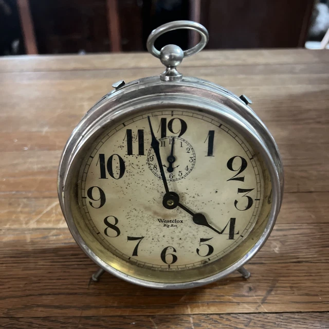 VINTAGE 1920’S WESTCLOX Big Ben Steel Case Wind Up Peg Leg Alarm Clock ...
