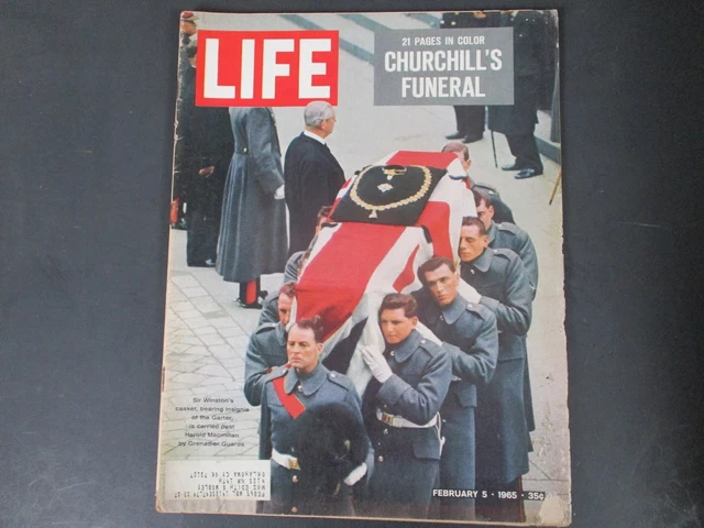 LIFE MAGAZINE FEBRUARY 5 1965 Churchill's Funeral Air Force Academy US ...