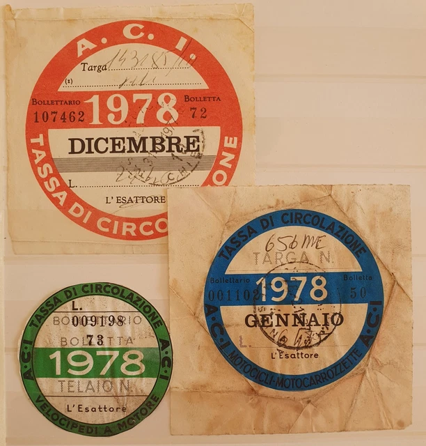 FRANCOBOLLI MARCHE DA bollo Repubblica bollo tassa circolazione auto ...