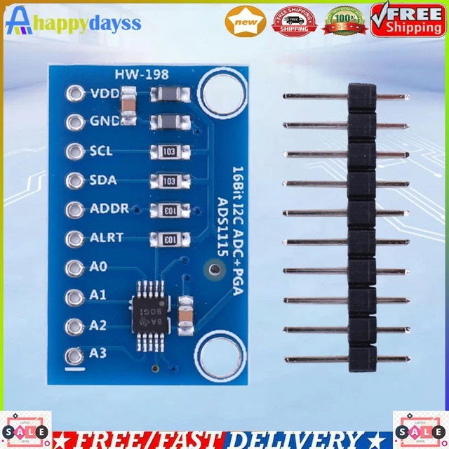 ADS1115 ADC MODULE Amplifier Development Board I2C 2.0V To 5.5V for ...