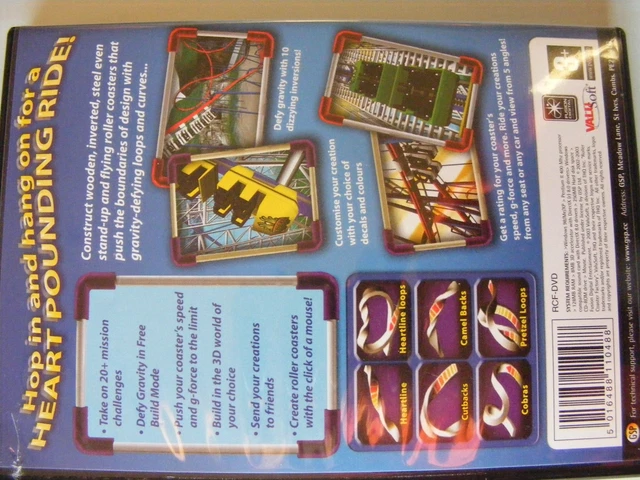 PC ROM ROLLER Coaster Factory 3 Computer Game £2.24 - PicClick UK