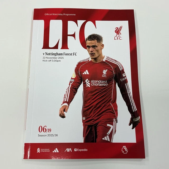 2025/26 LIVERPOOL V Nottingham Forest Premier League Programme £9.25 ...