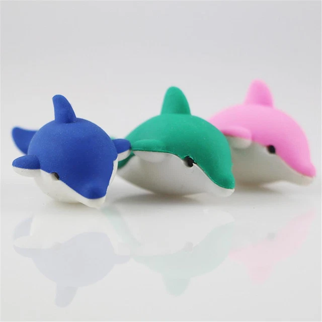 1X CARTOON CREATIVE Dolphin Rubber Pencil Eraser Office Stationery s S ...