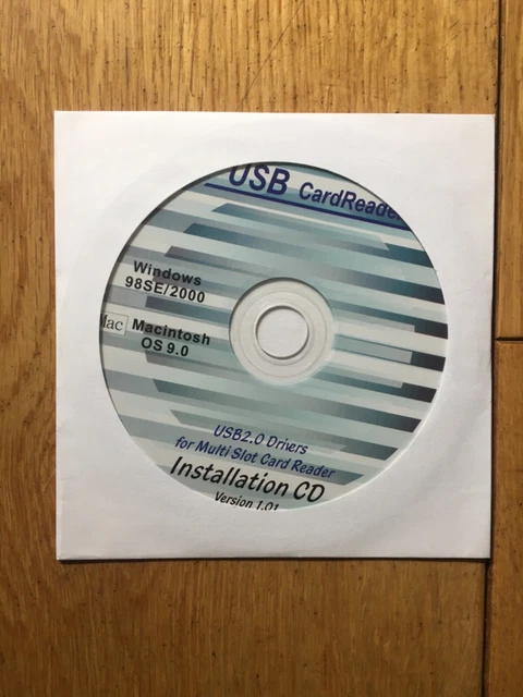 USB CARD READER installation CD v1.01 Windows 98/2000, Macintosh OS 9.0 ...