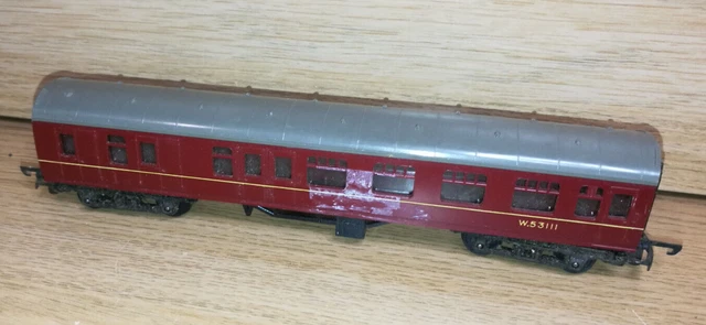 TRIANG T83 TT Gauge BR(WR) Mk1 Mainline Brake 2nd Coach W53111 Maroon £ ...