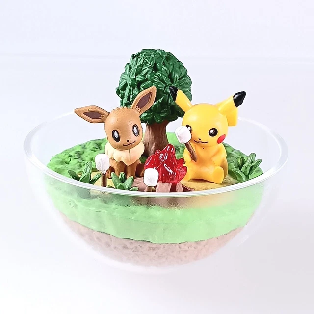 PIKACHU EEVEE POKEMON Terrarium Collection Figure Japonaise Nintendo Du ...