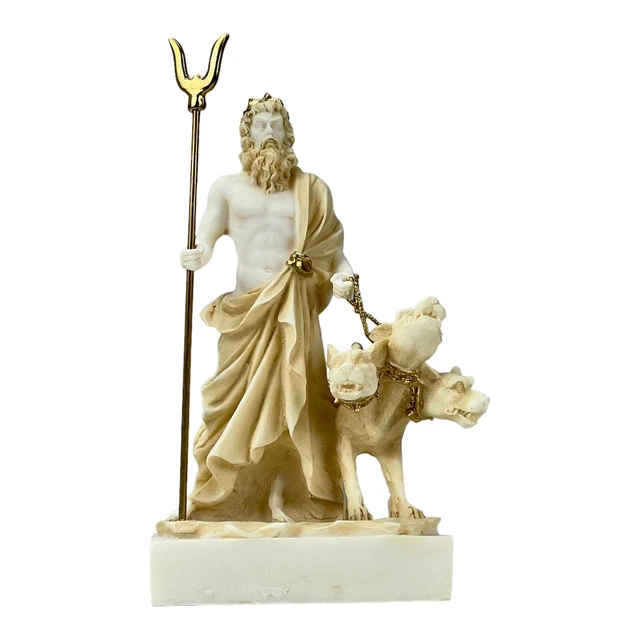 HADES PLUTO GREEK God of Underworld & Cerberus Handmade Statue Figurine ...