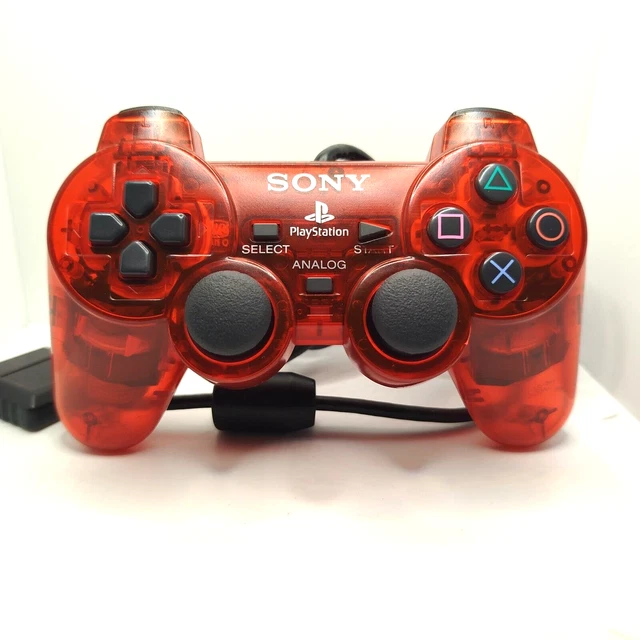 MANETTE PS2 OFFICIELLE Dualshock Controller Red Rouge Transparent ...