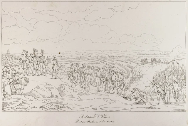 1876 ENGRAVING: BATTLE of Ulm (Reddition). Napoleon Bonaparte. Austria ...