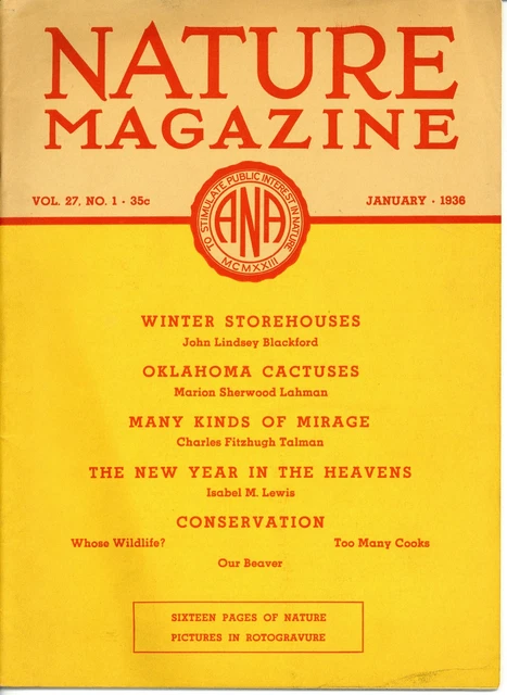 MAGAZINE NATURE VOL. 27 #1 VG- 3,5 1936 Basse qualité EUR 7,08 ...