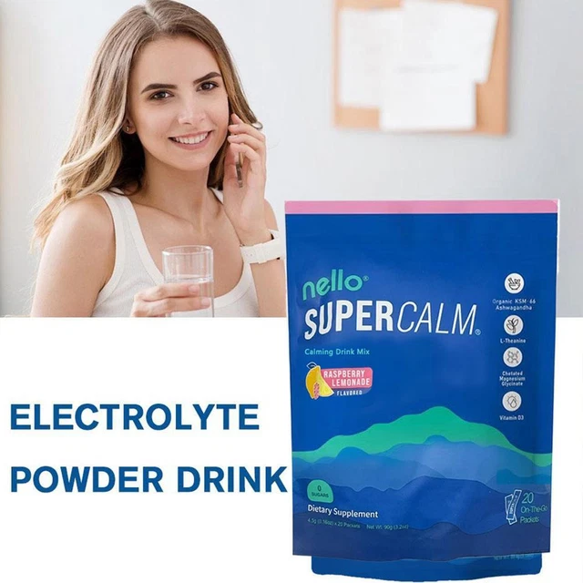 NELLO SUPERCALM DRINK Mix - Ashwagandha L-Theanine Supplement £8.32 ...